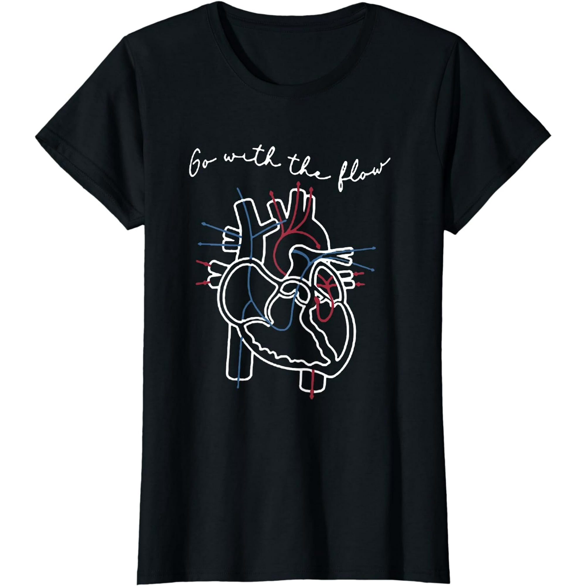 CVICU Cardiac Nurse Anatomy Cardiology Human Heart Flow T-Shirt ...