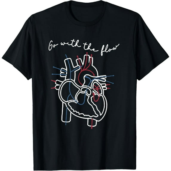 CVICU Cardiac Nurse Anatomy Cardiology Human Heart Flow T-Shirt ...