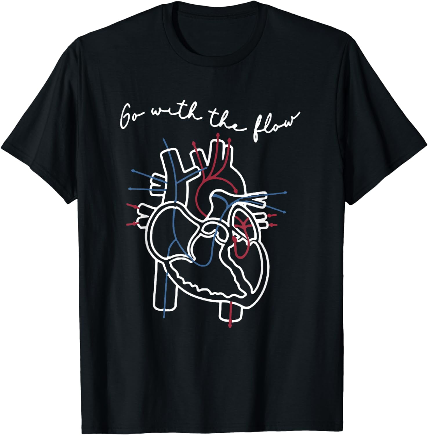 CVICU Cardiac Nurse Anatomy Cardiology Human Heart Flow T-Shirt ...