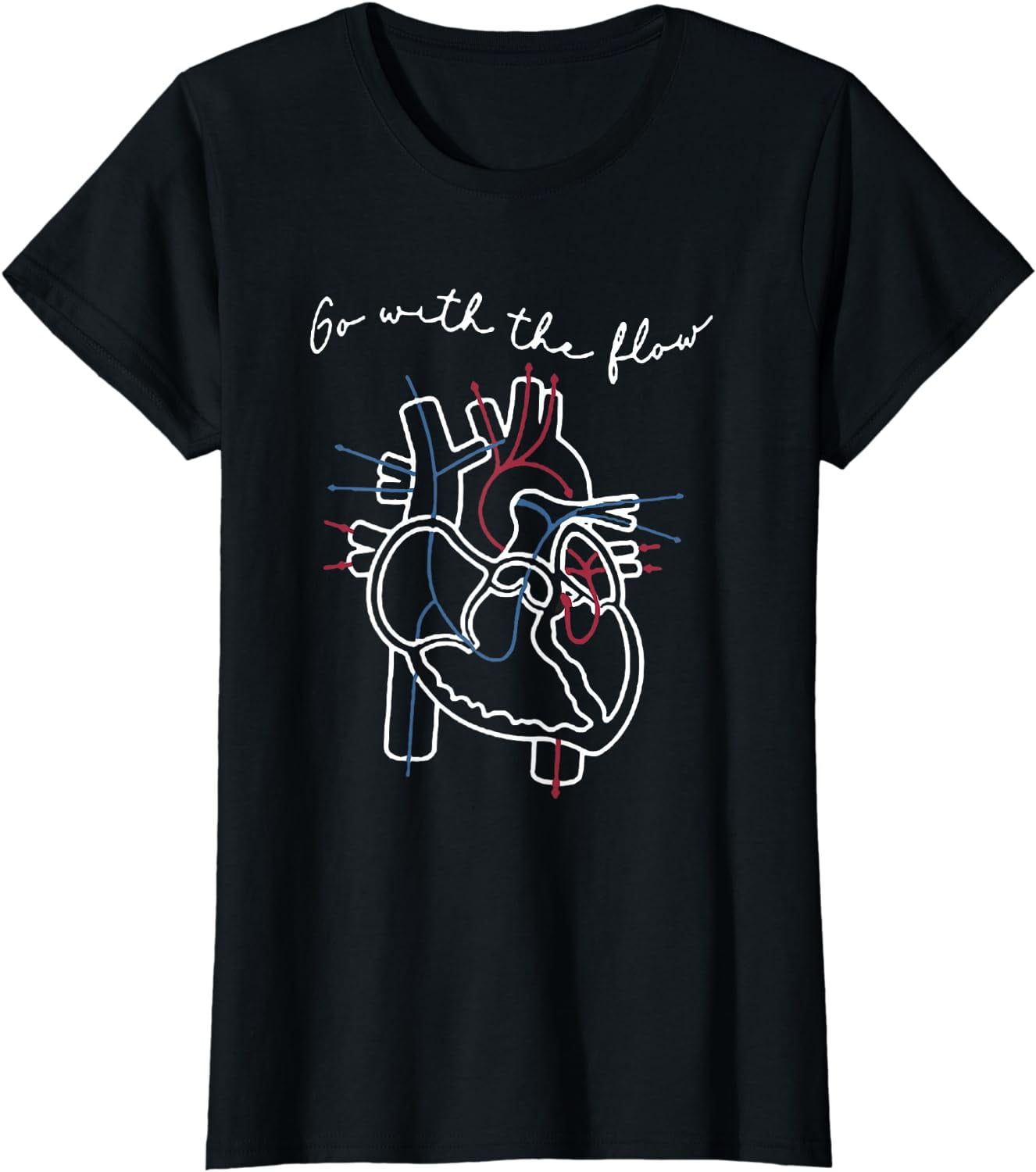 CVICU Cardiac Nurse Anatomy Cardiology Human Heart Flow T-Shirt ...