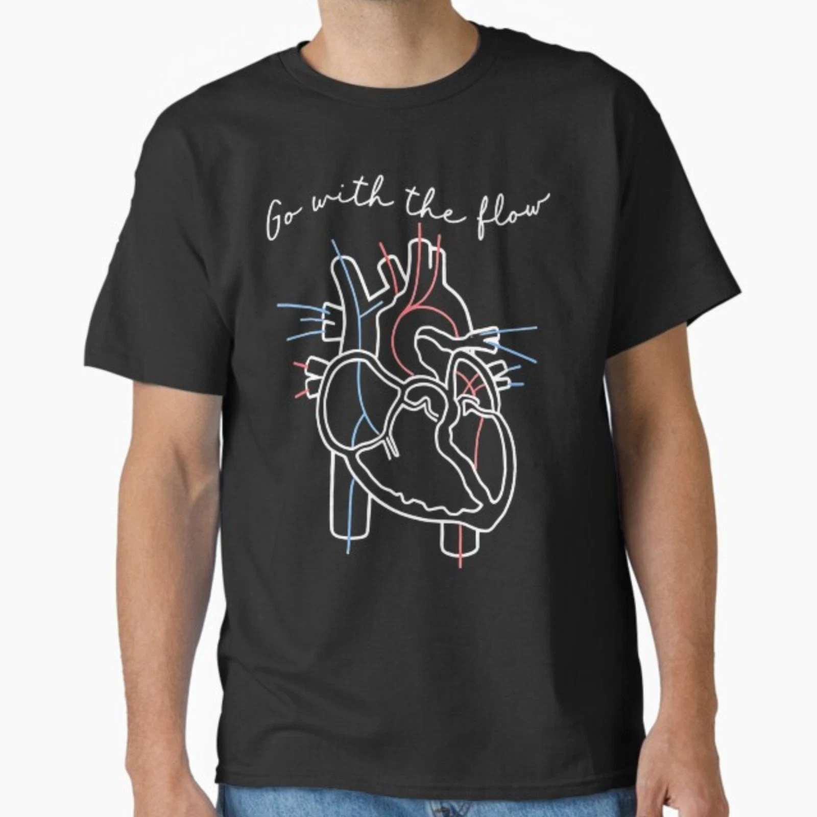 CVICU Cardiac Nurse Anatomy Cardiology Human Heart Flow T-Shirt ...