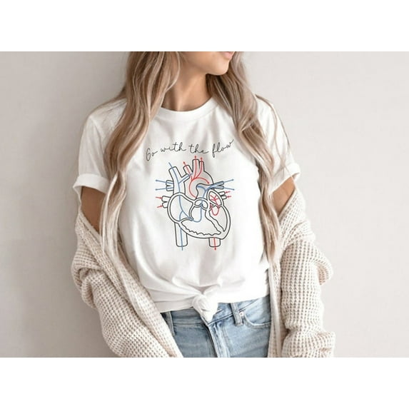 CVICU Cardiac Nurse Heart Flow Anatomy Shirt, Cath Lab RN T-shirt, CCU ...