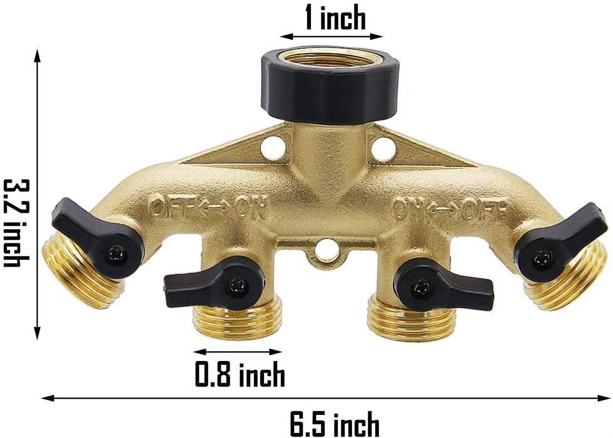 CVIUBNIP 4 Way Heavy Duty Brass Garden Hose Splitter Hose Connector 3/4 ...
