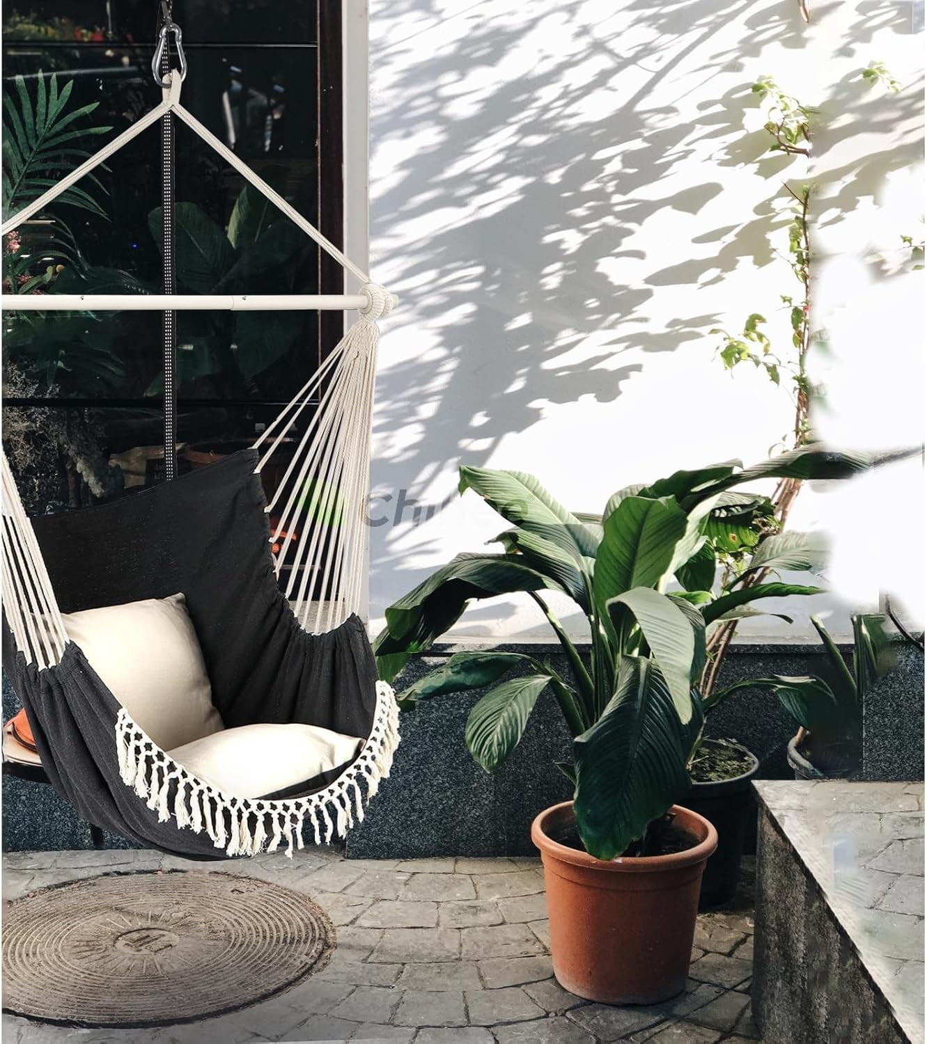 CVIUBNIP Hammock Chair Hanging Swing 500 Lbs 2 Included Steel Spreader ...