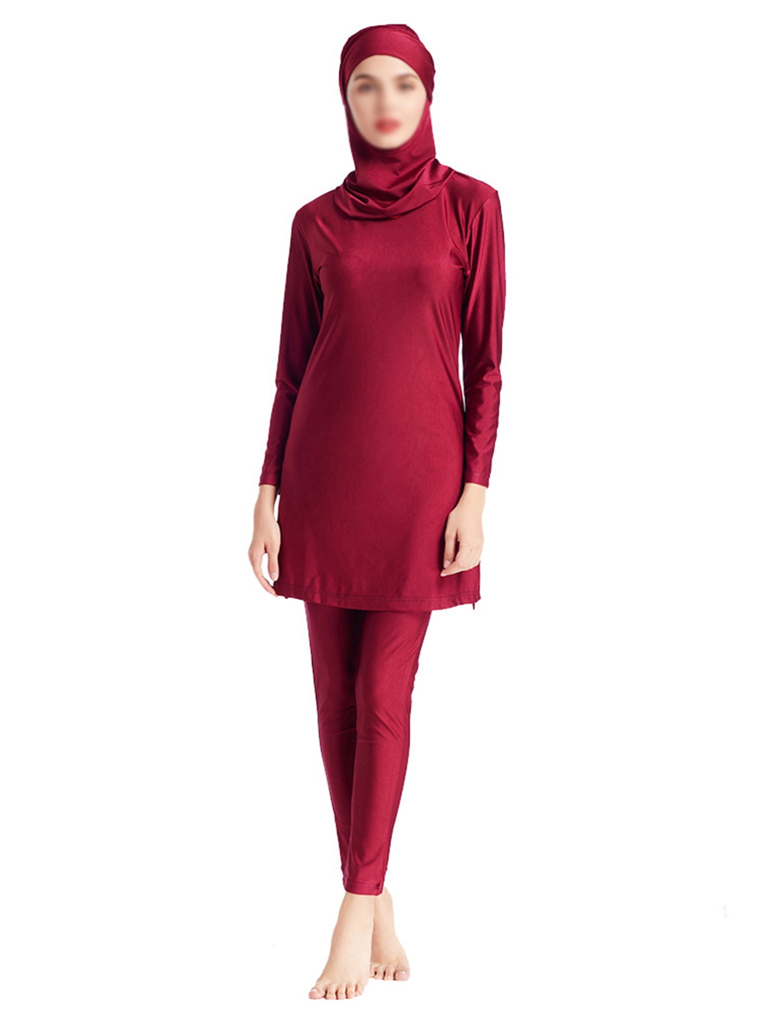 "CVLIFE 3 PCS Full Cover Burkini Swimsuit For Women,Muslim Swimwear ...