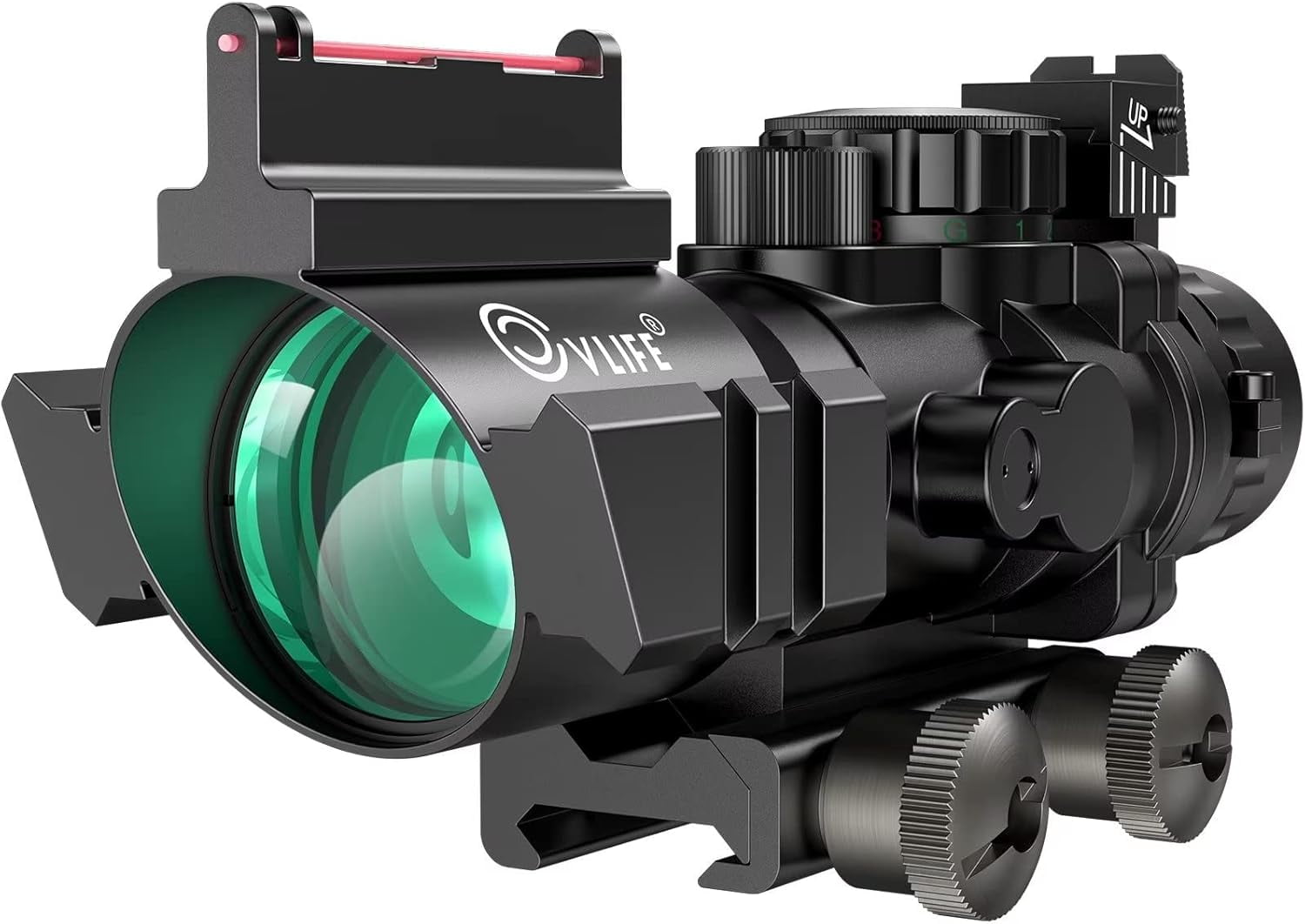 CVLIFE Compact 4x32 Scope with Fiber Optic Sight for Hunting, Aluminum ...