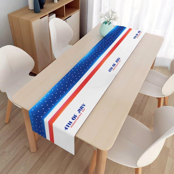 CVLNCYCLING 4th of July Star Table Runner Patriotic Polyester Table ...