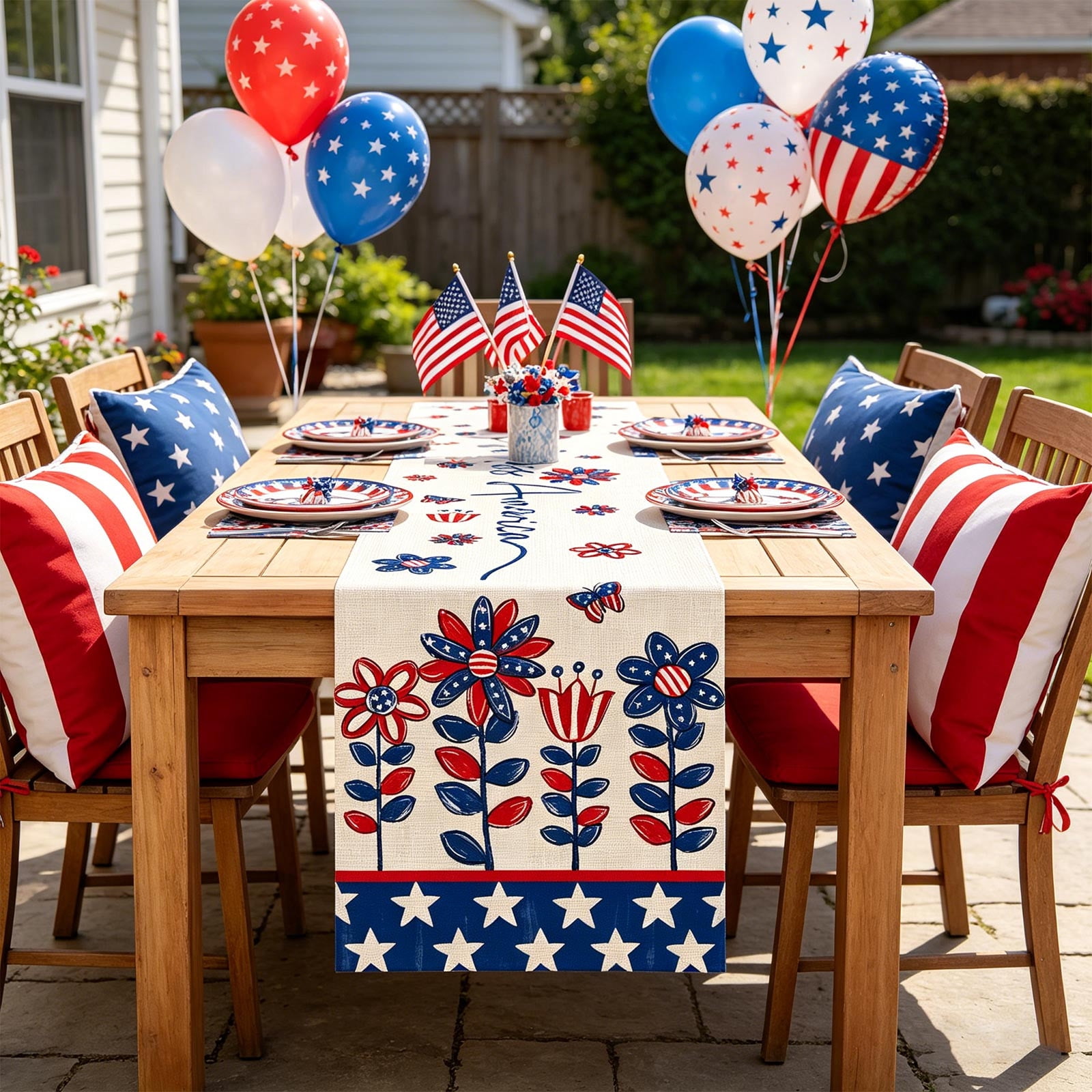 CVLNCYCLING 4th of July Tablecloth Patriotic Atmosphere Home Decoration ...