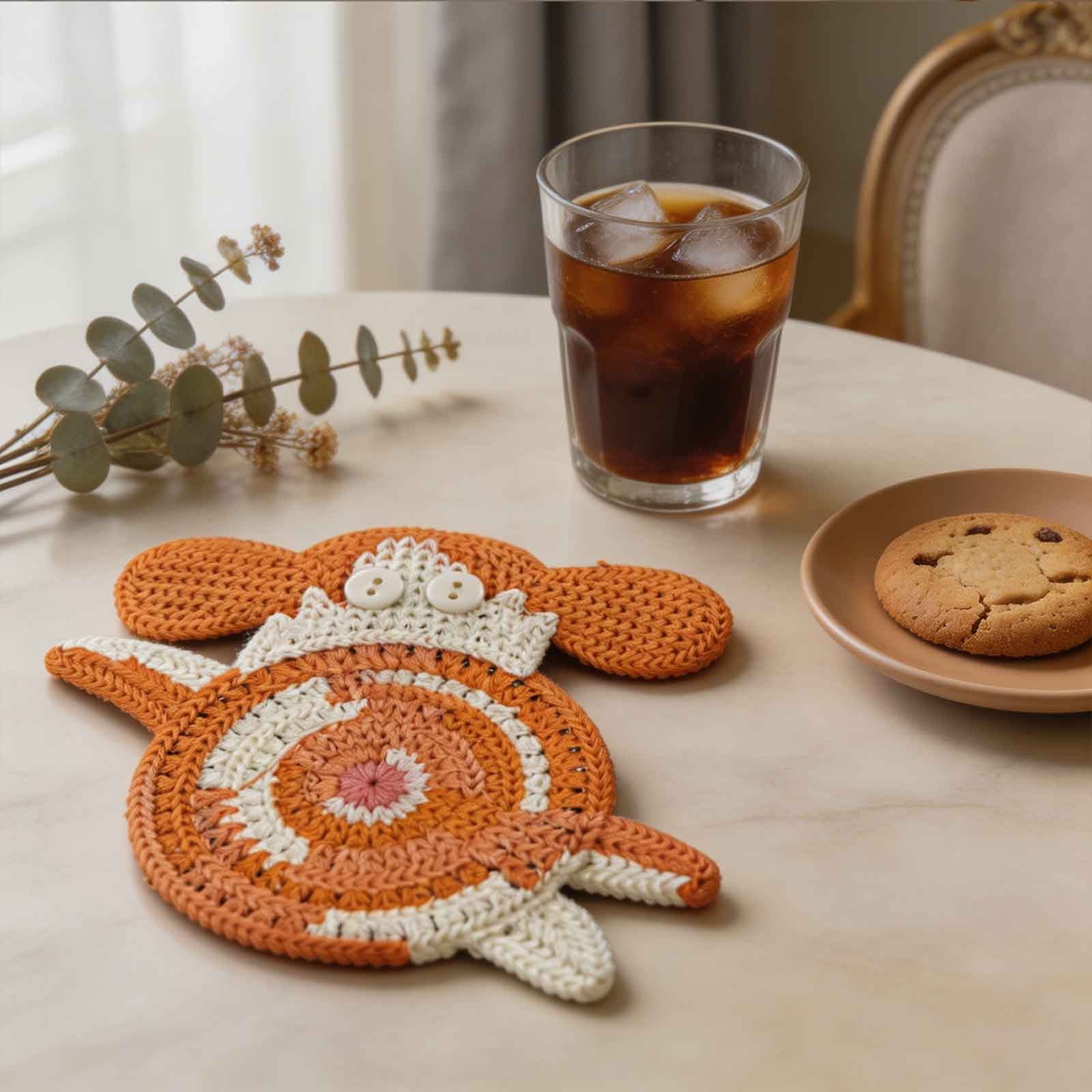 CVLNCYCLING Adorable Dog Knit Coasters, Absorbent Crochet Cute Cup Pads ...
