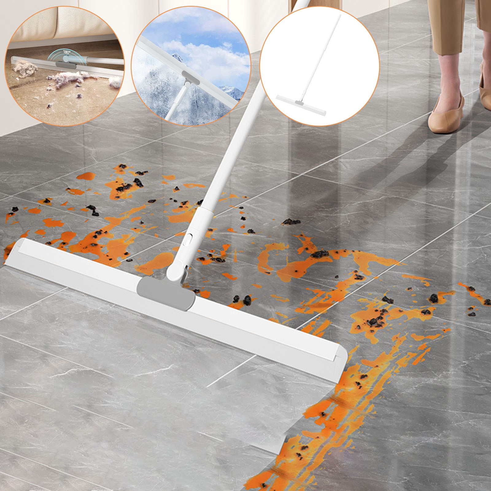 CVLNCYCLING Broom,Broom and Dustpan Set for Home,Steel Broom and Dustpan Set,Broom and Dustpan ...