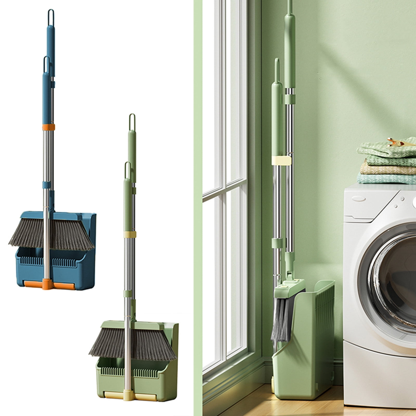 CVLNCYCLING Broom,Broom and Dustpan Set for Home,Steel Broom and Dustpan Set,Broom and Dustpan ...