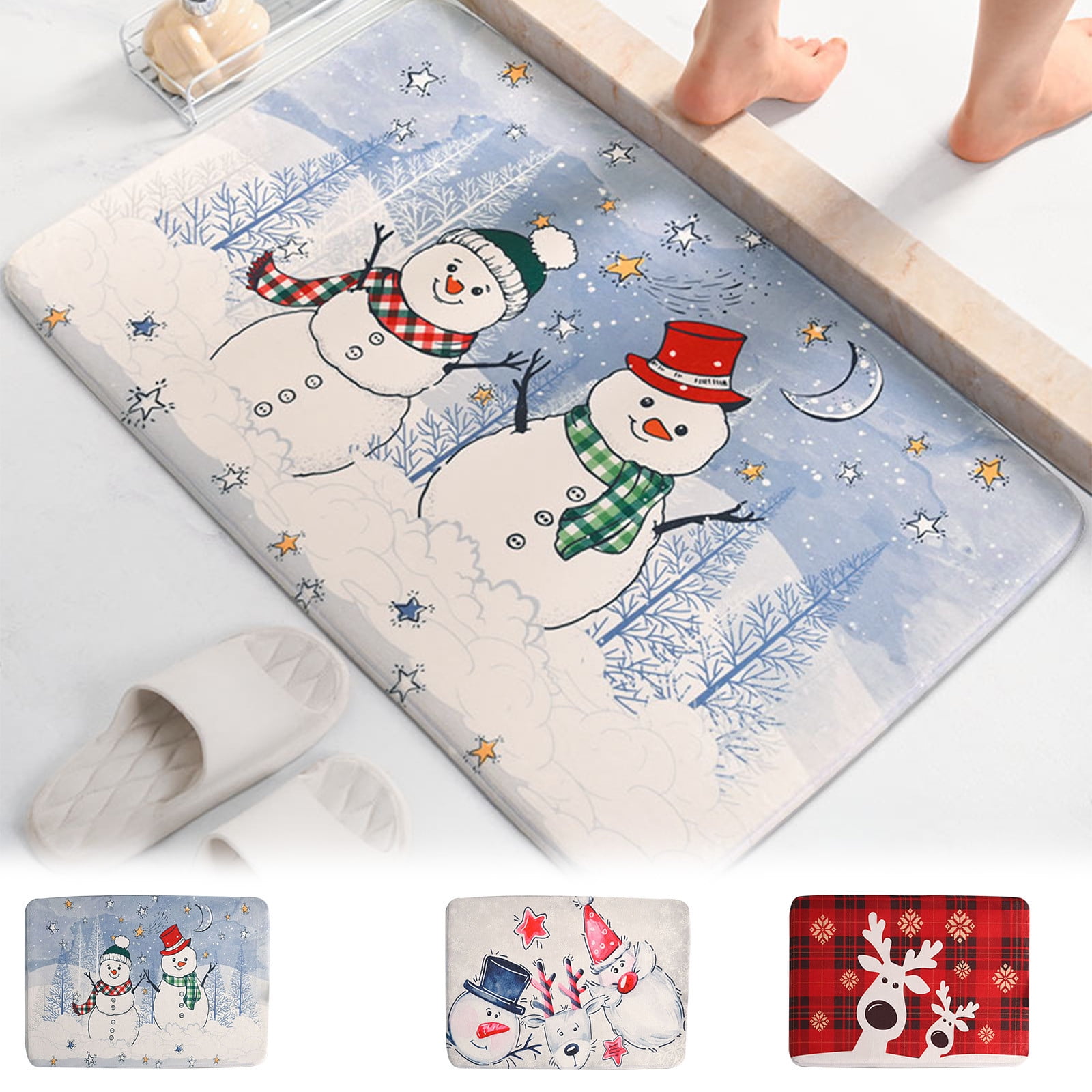 CVLNCYCLING Christmas Decoration Christmas Bath Mat For Bathroom ...