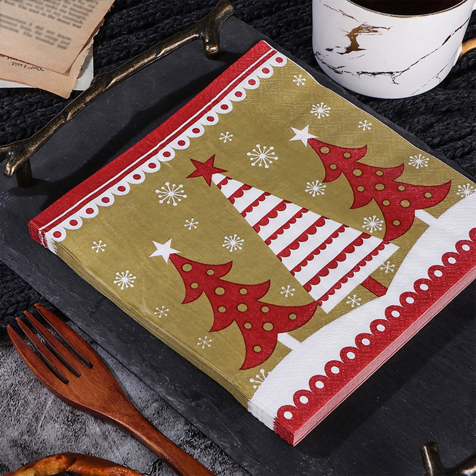 CVLNCYCLING Christmas Decoration Christmas Colored Printed Napkins ...