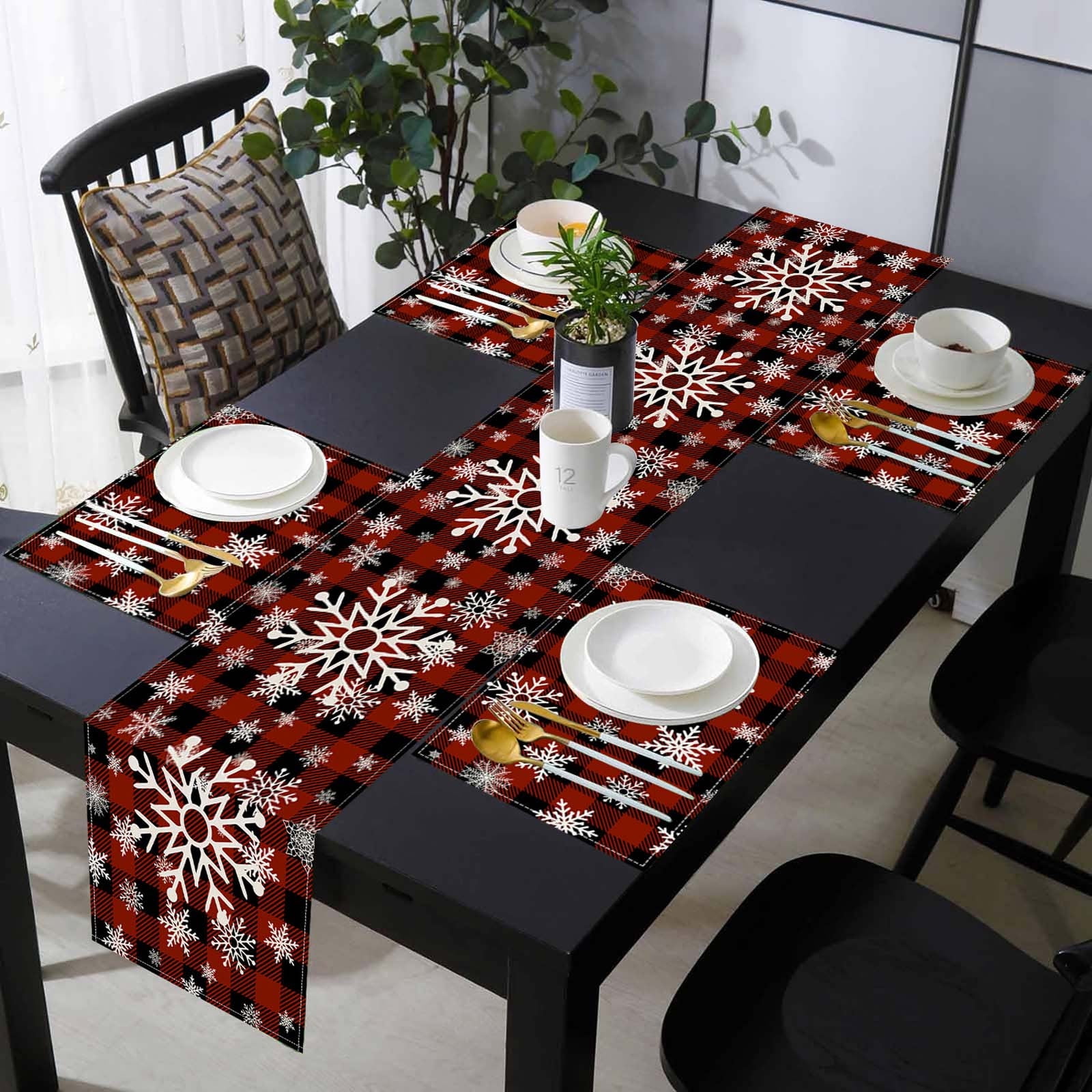 CVLNCYCLING Christmas Decoration Christmas Linen Table Flag Meal Mat ...