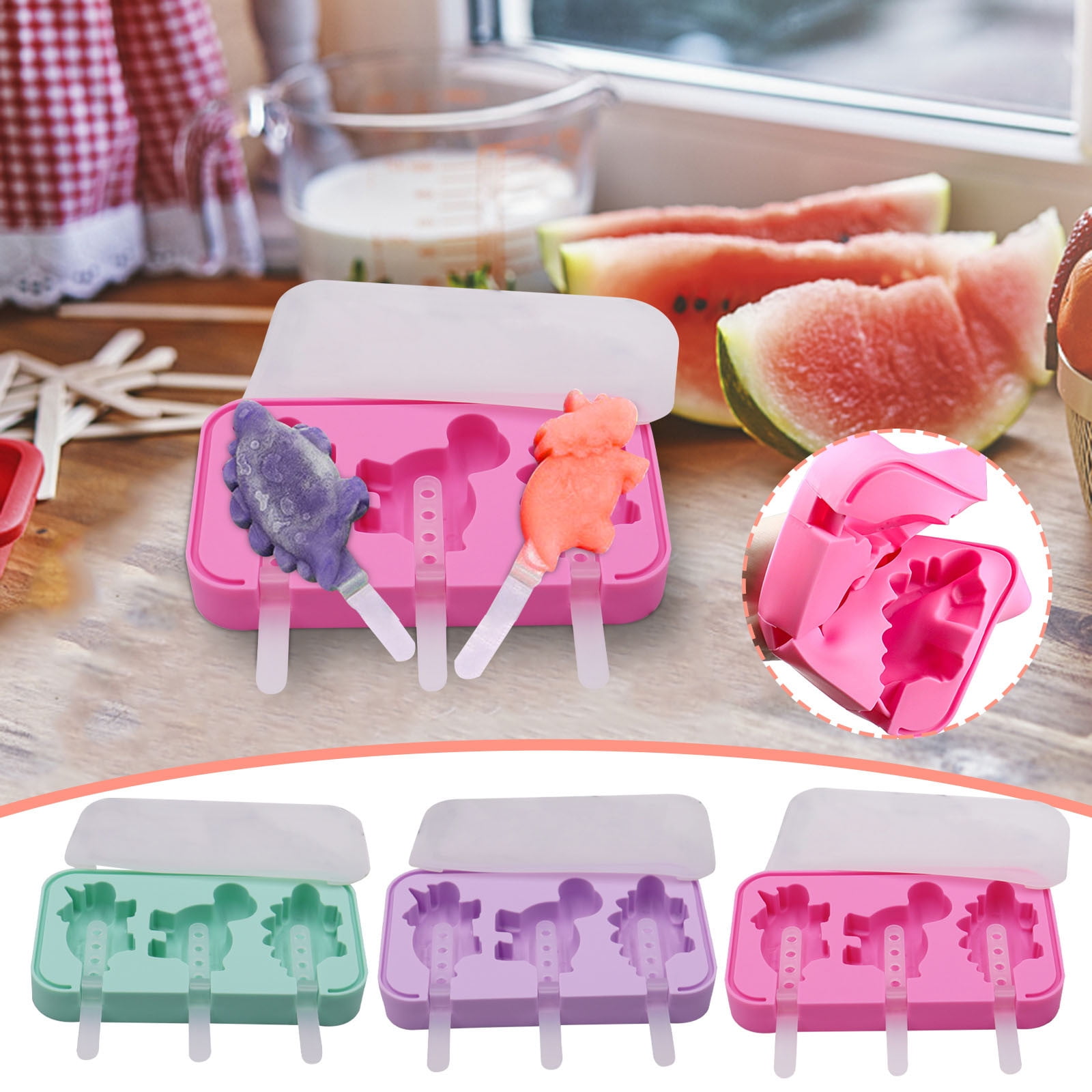 CVLNCYCLING Clearance Ice Trays for Freezer,Dinosaur Ice Cube Moulds ...