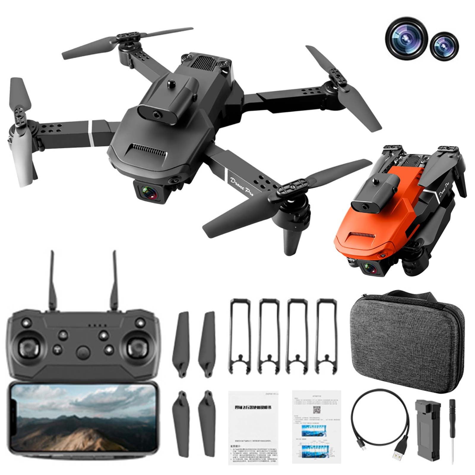 CVLNCYCLING Drones for Kids 8-12,E100 UAV HD 4K Aerial Photography Dual ...