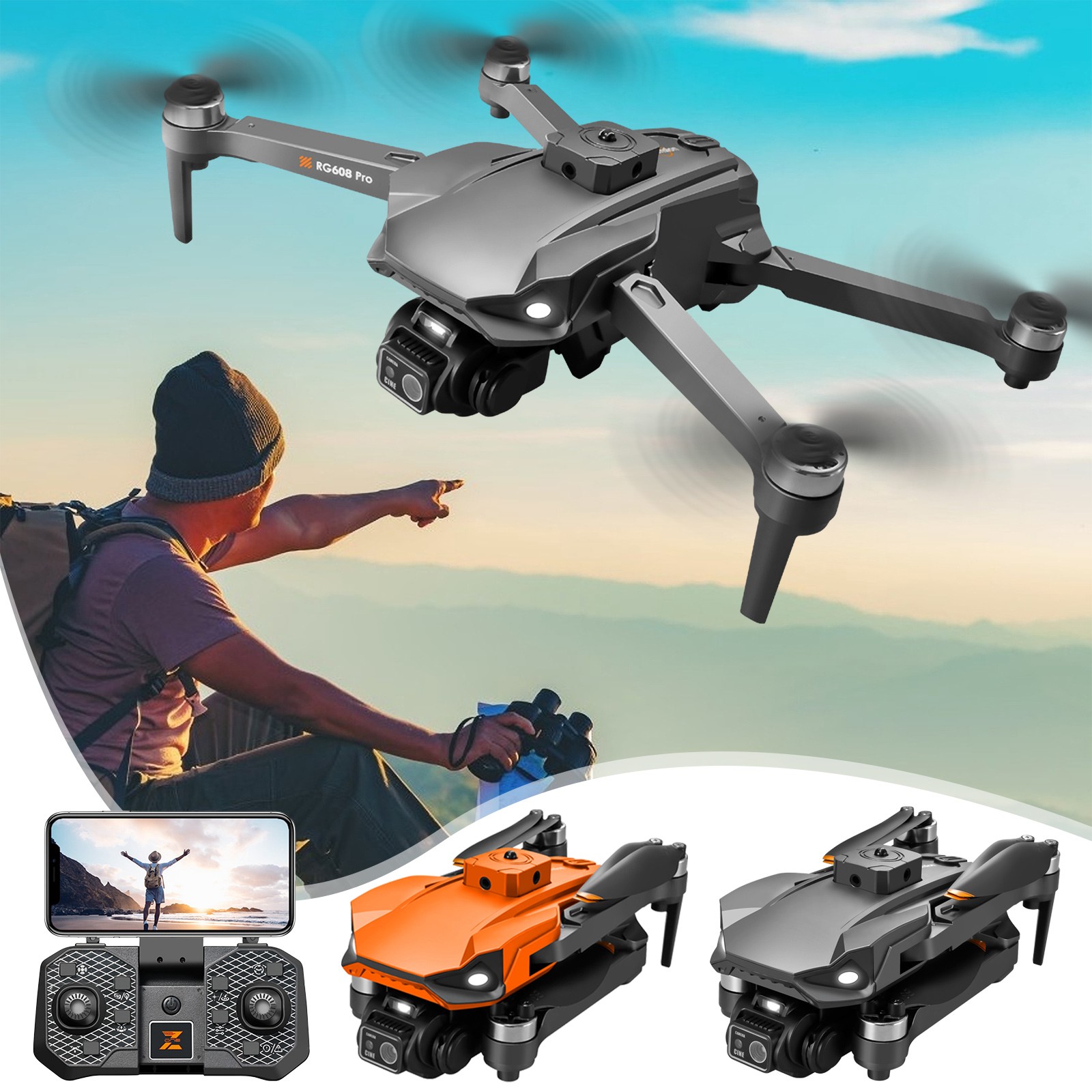 CVLNCYCLING Drones for Kids 8-12,FPV Drone With ESC Camera Brushless Motor Drones 2.4G RC ...