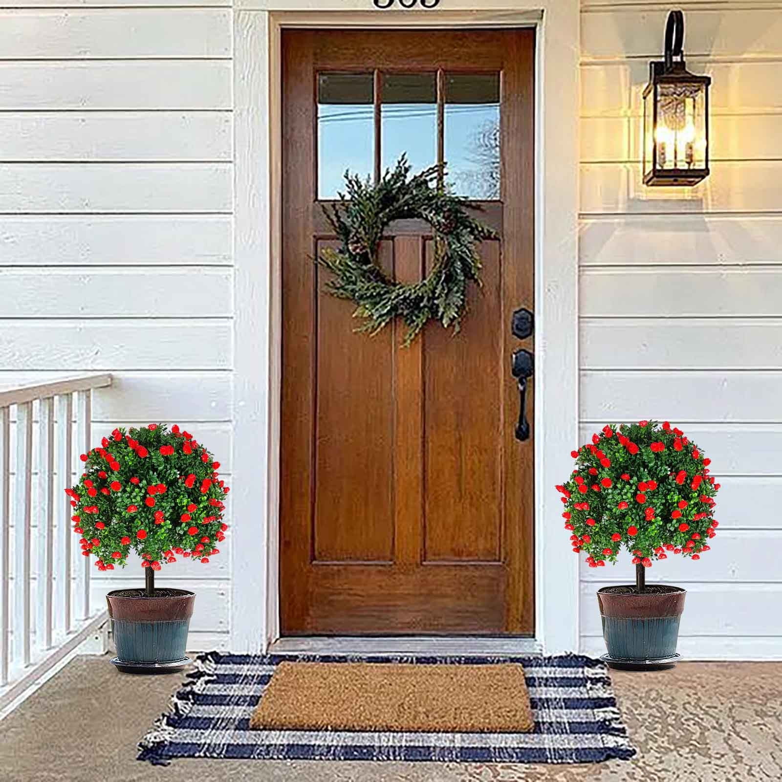 CVLNCYCLING Easter Shape Insert Bunny Potted Yard Sign Green Artificial ...