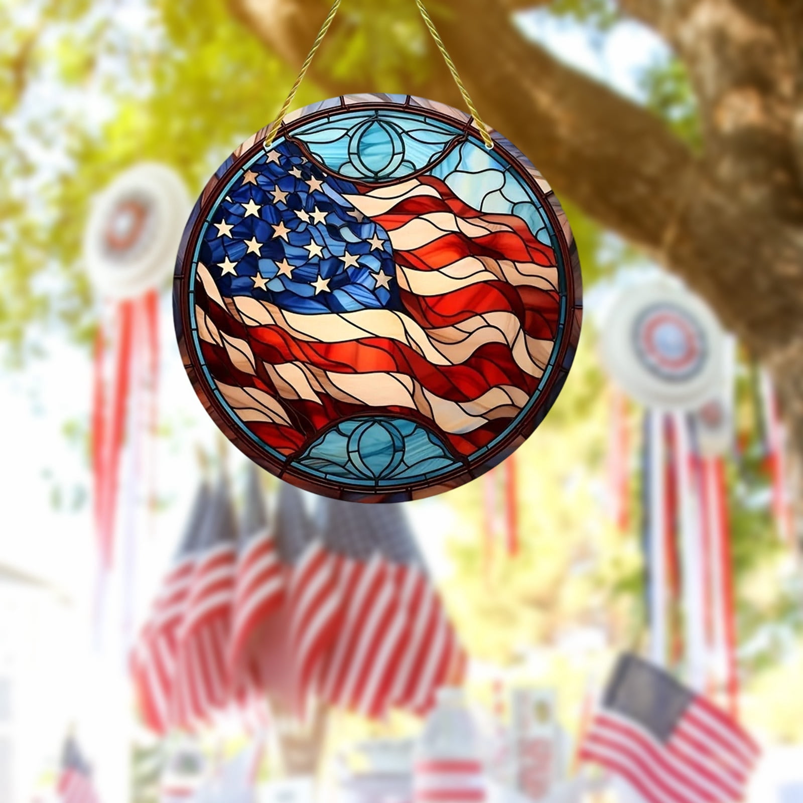 CVLNCYCLING Independence Day Acrylic Hanging Decoration, Patriotic ...