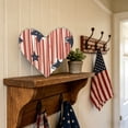 CVLNCYCLING Patriotic Wooden Heart Centerpiece, Independence Day ...
