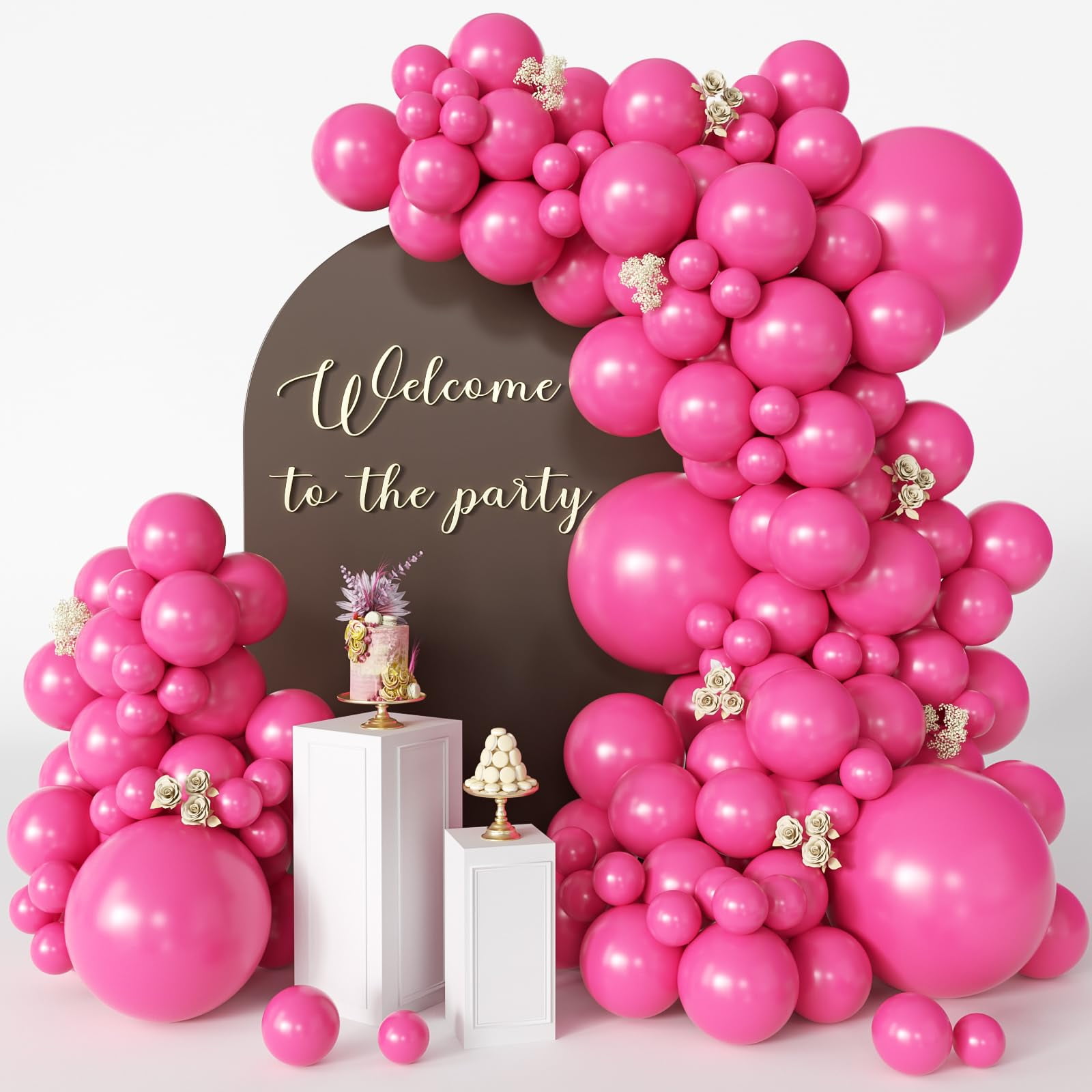 CVPARTYON Hot Pink Latex Balloons, 125 KKS1 PCS Assorted 18 inch, 12 ...