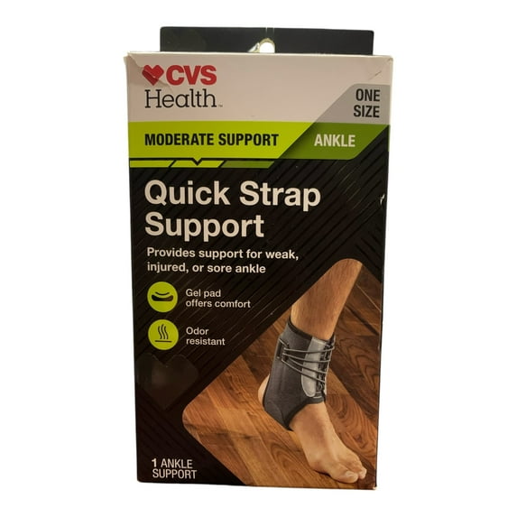 CVS Health Ankle Support with Quick Strap - Moderate Support, One Size ...