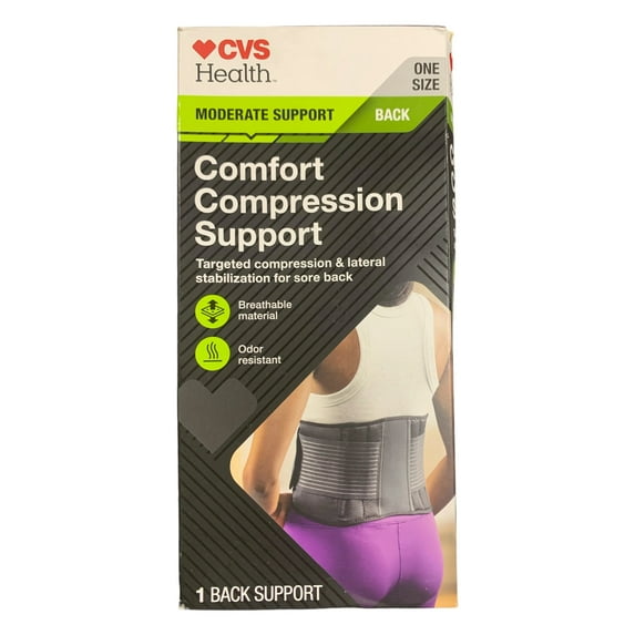 CVS Health Back Comfort Compression Support Moderate, Adjustable One ...