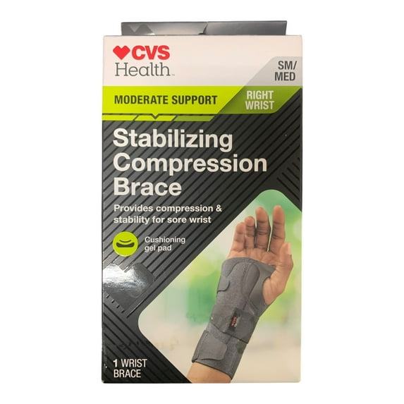 CVS Health Compression Brace - Moderate Support, Right Wrist (S/M) - Walmart.com