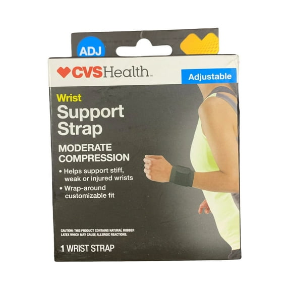 CVS Health Wrist Support Strap – Moderate Compression & Adjustable Fit ...