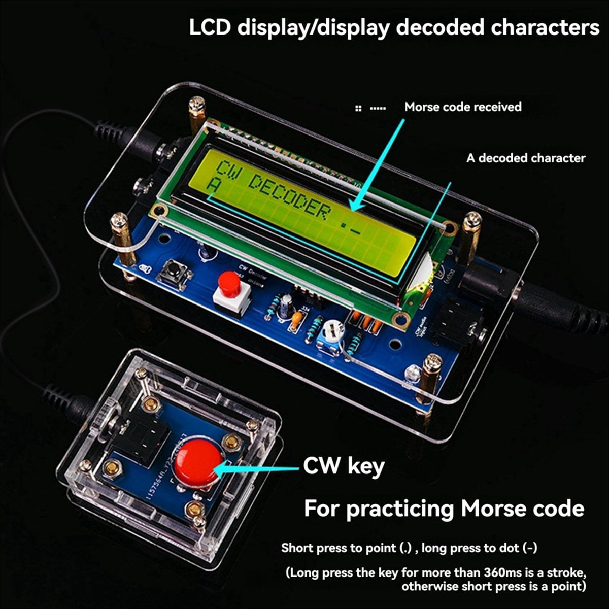 CW Morse Code Decoder Bulk Circuit Board Wireless Transmitter Receiver ...
