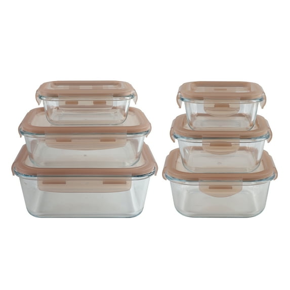Cook with Color 12-Piece Glass Food Storage Container Set with Lids ...