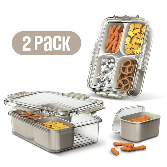Cook With Color 2-Pack 4-Compartment Mini Snackle Box, Charcuterie and ...