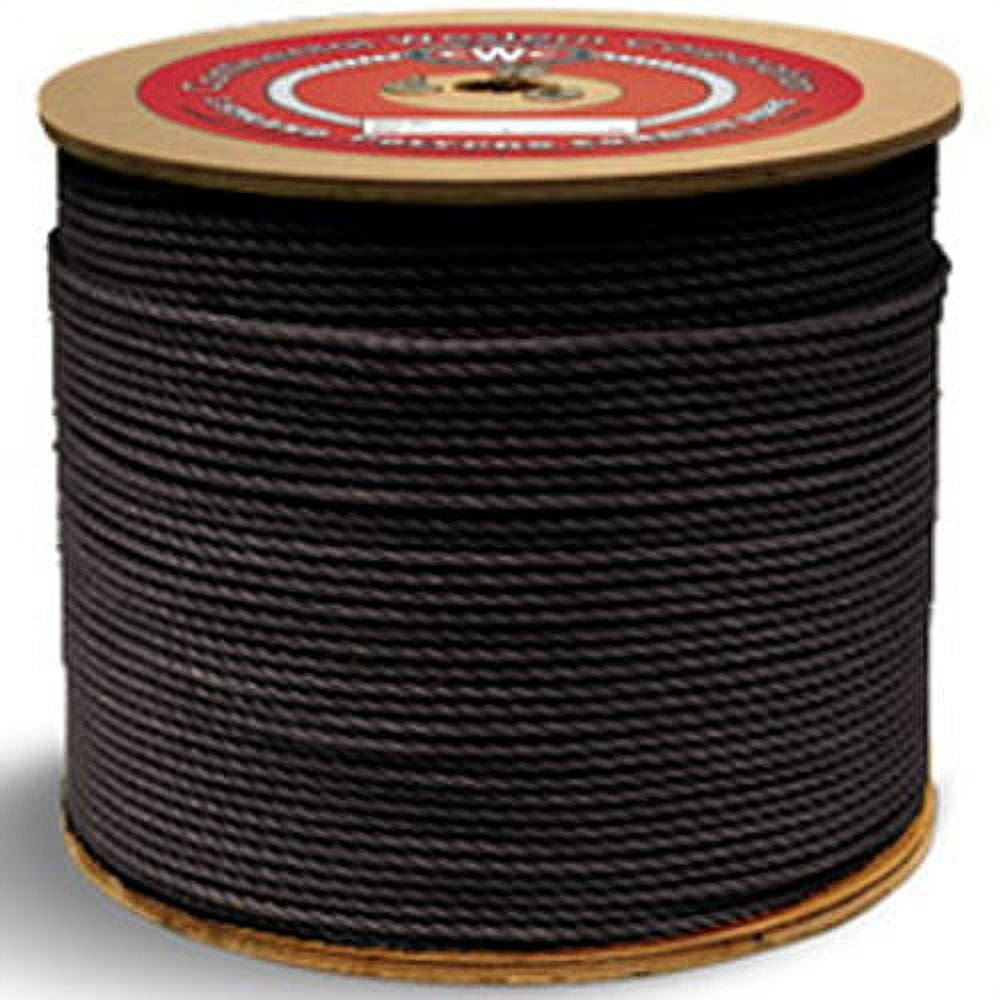 CWC 3-Strand Polypropylene Rope - 3/16" x 600 ft., Black - Walmart.com
