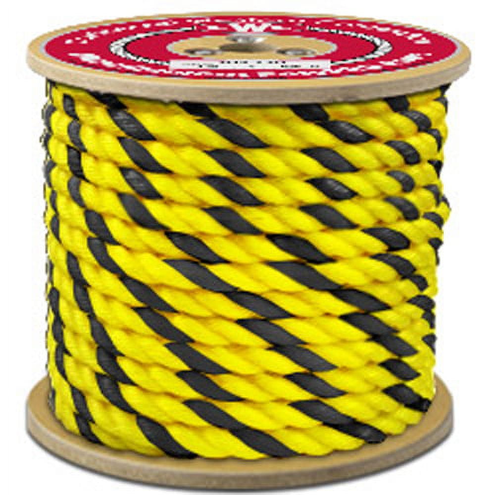 CWC 3-Strand Polypropylene Rope - 3/4" x 600 ft., Yellow & Black ...