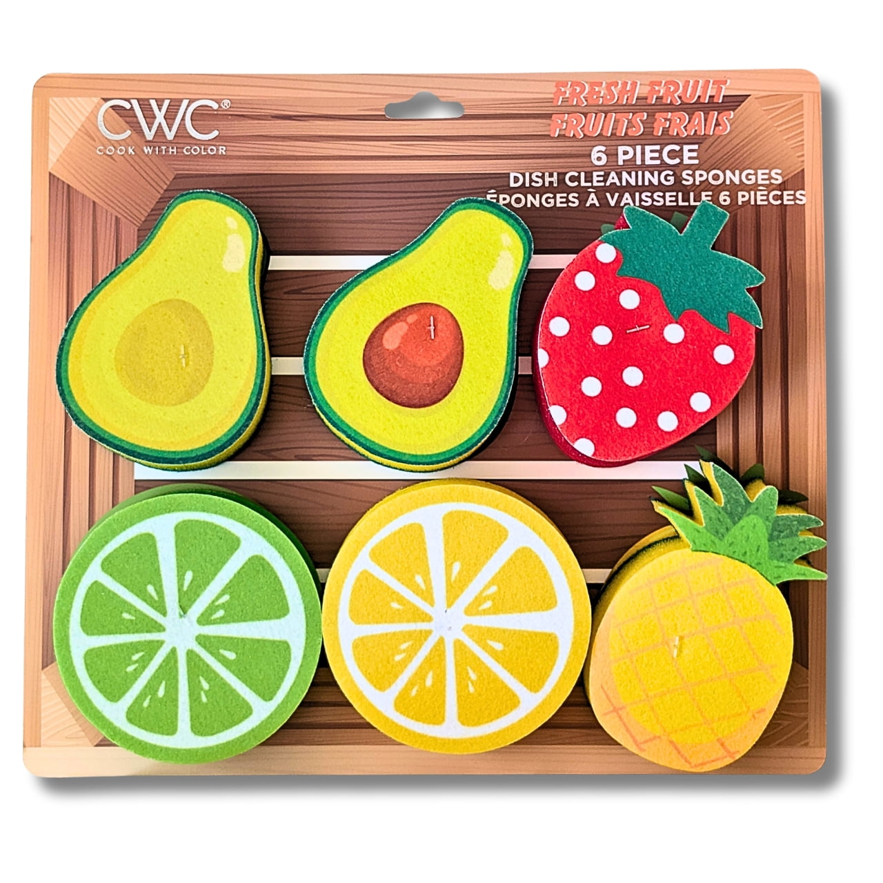 CWC Fresh Fruit Dish Cleaning Sponges 6 Piece - Walmart.com