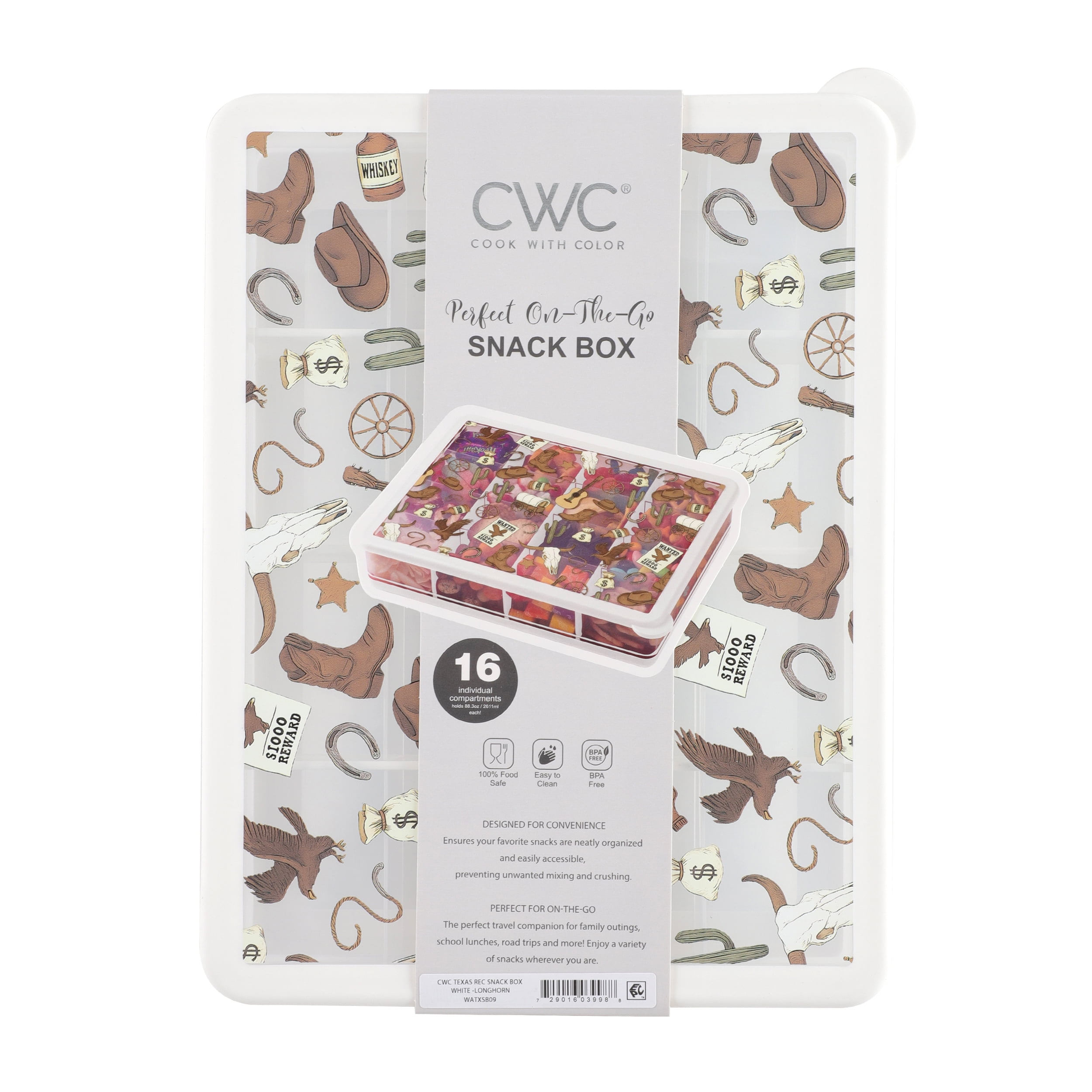 CWC TEXAS REC SNACK BOX WHITE 3 - Walmart.com