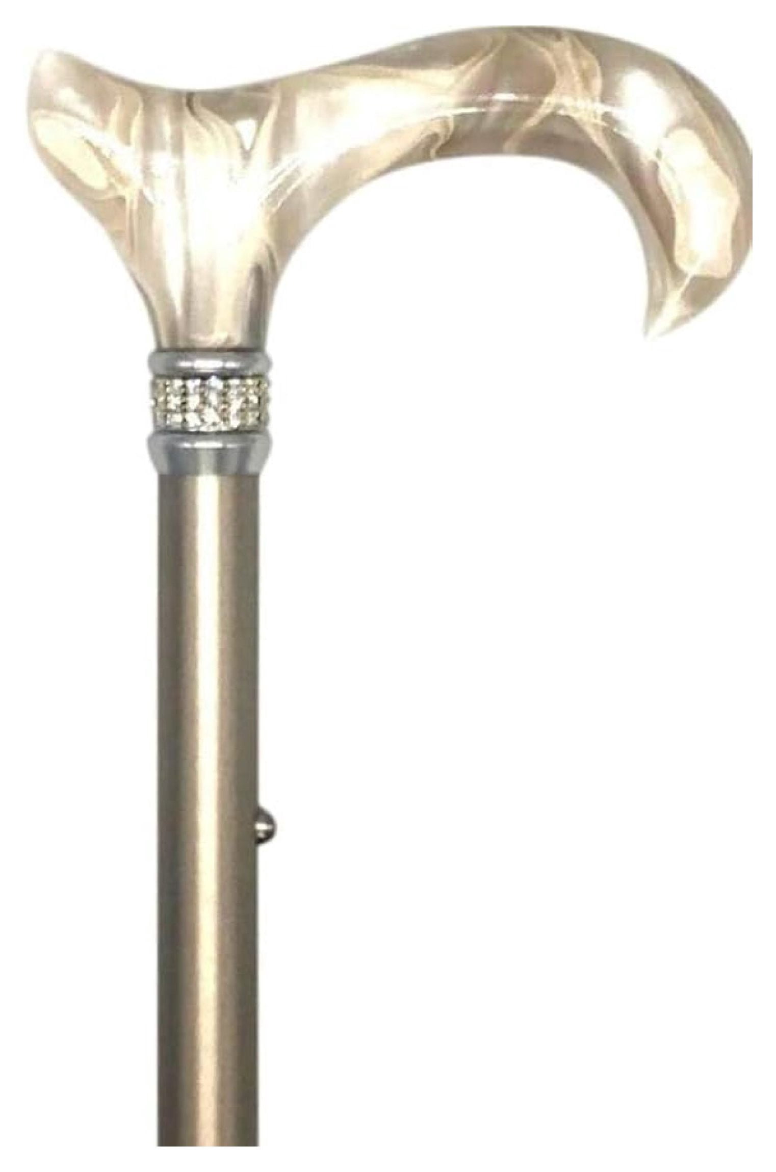 CWC4170WHD Adjustable Golden Cream White Rhinestone Cane - Cream White ...