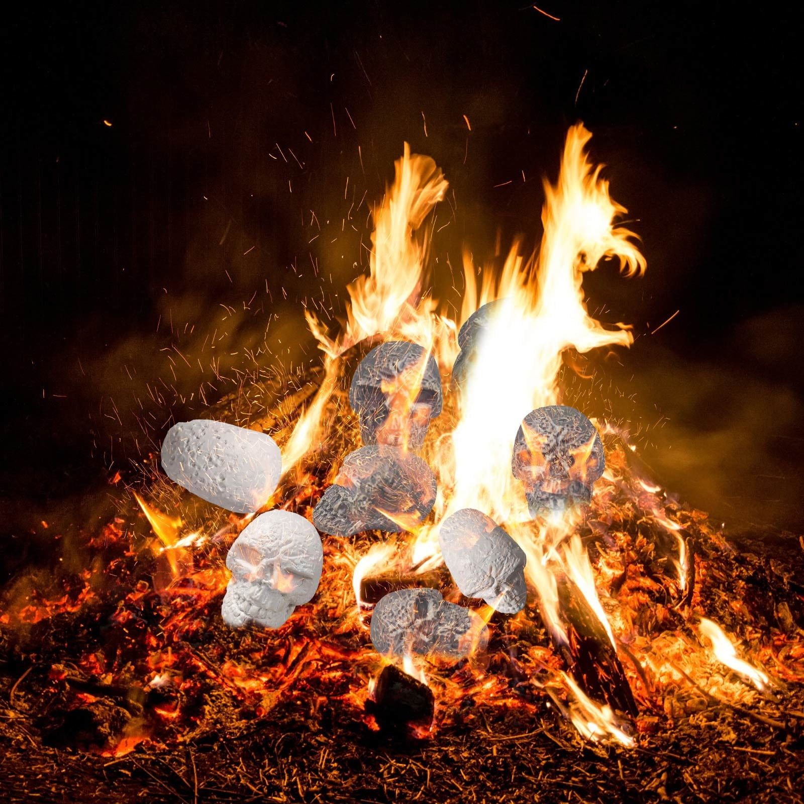 CWCWFHZH Halloween Decorations Horror Reusable Skeleton Flame Fireproof ...