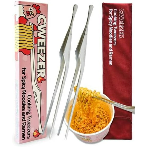 CWEEZER: Stainless Steel Kitchen Tweezers 10.23" for Spicy Ramen ...