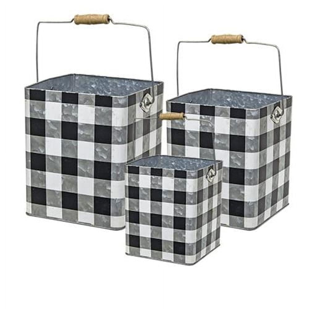 3/Set, Black Buffalo Check Buckets - Walmart.com