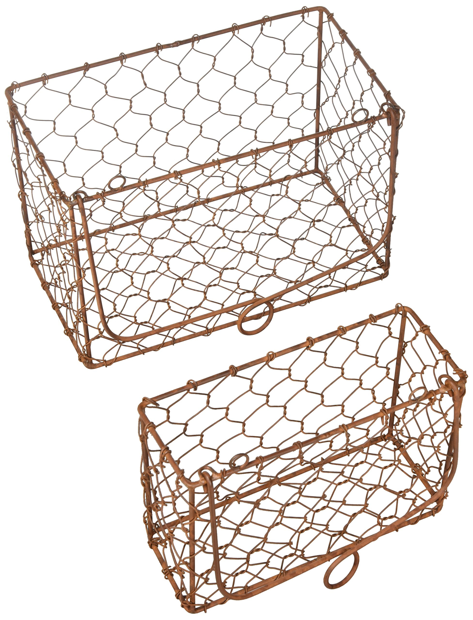 CWI Gifts 6"x9" Chicken Wire Wall Baskets 2/Set, 2 Piece - Walmart.com