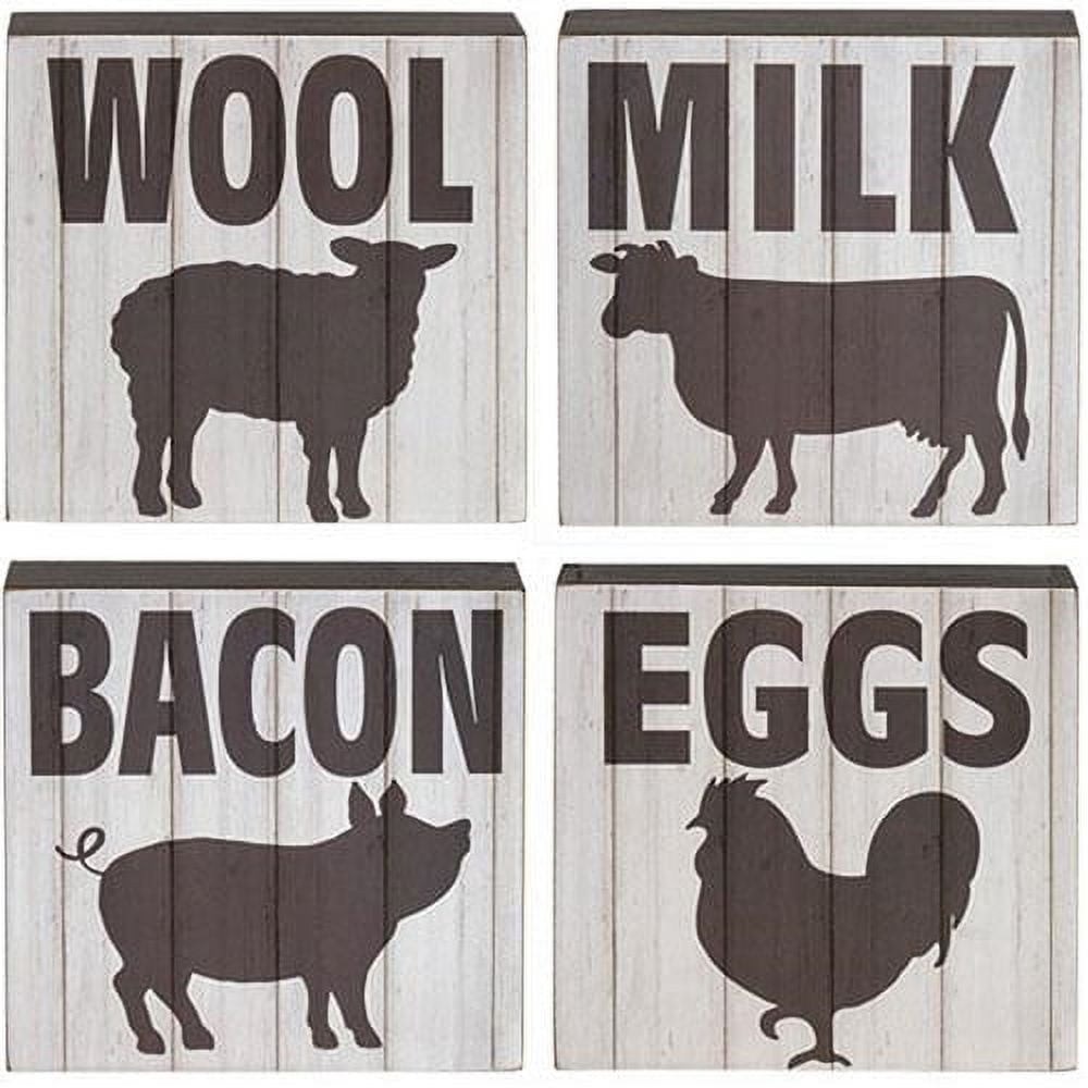 CWI Gifts Farm Animal Silhouette Slat Look Box Sign 4 Asstd. - Walmart.com