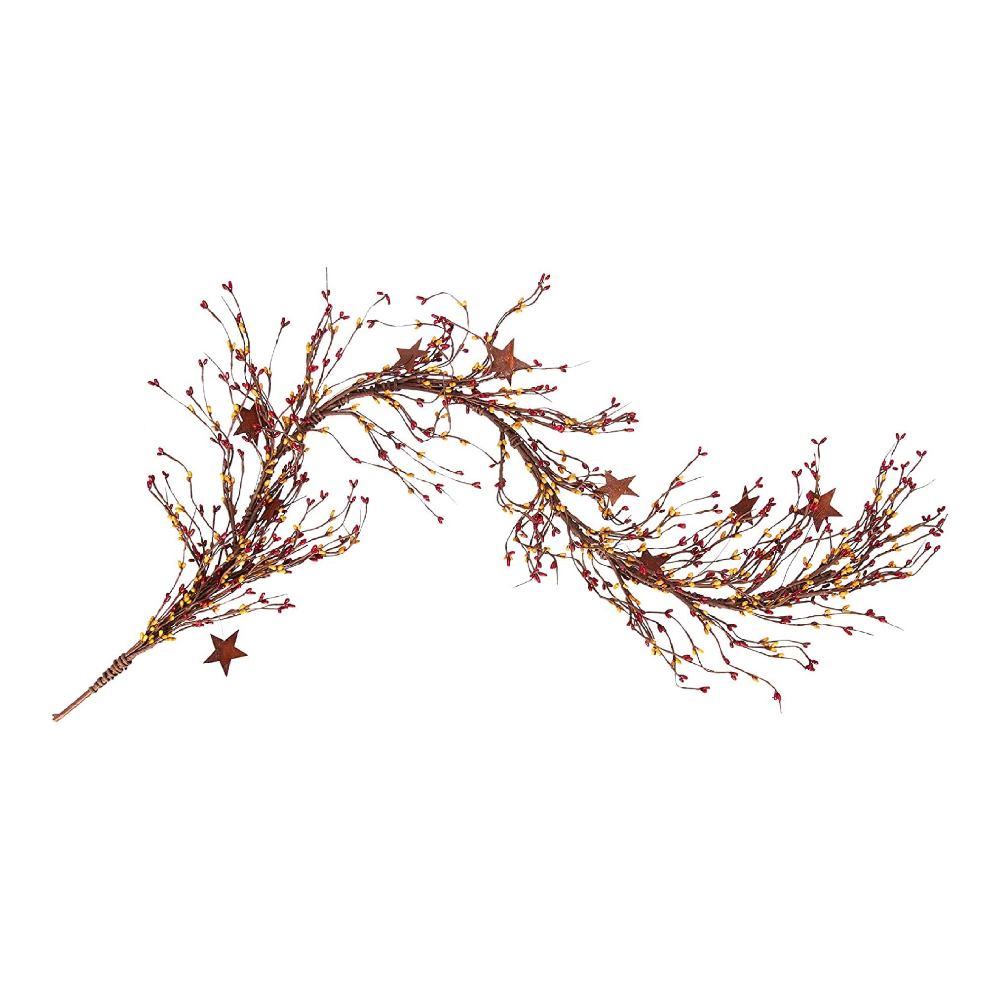 CWI Gifts Pip Berry and Star Garland, 40-Inch, Burgundy/Old Gold ...
