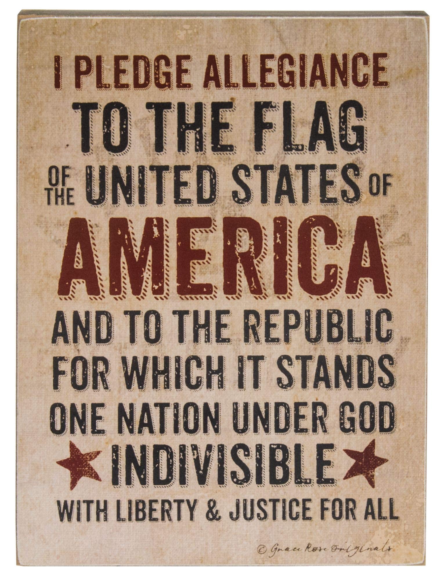 CWI Gifts Pledge of Allegiance Box Sign, Multi - Walmart.com