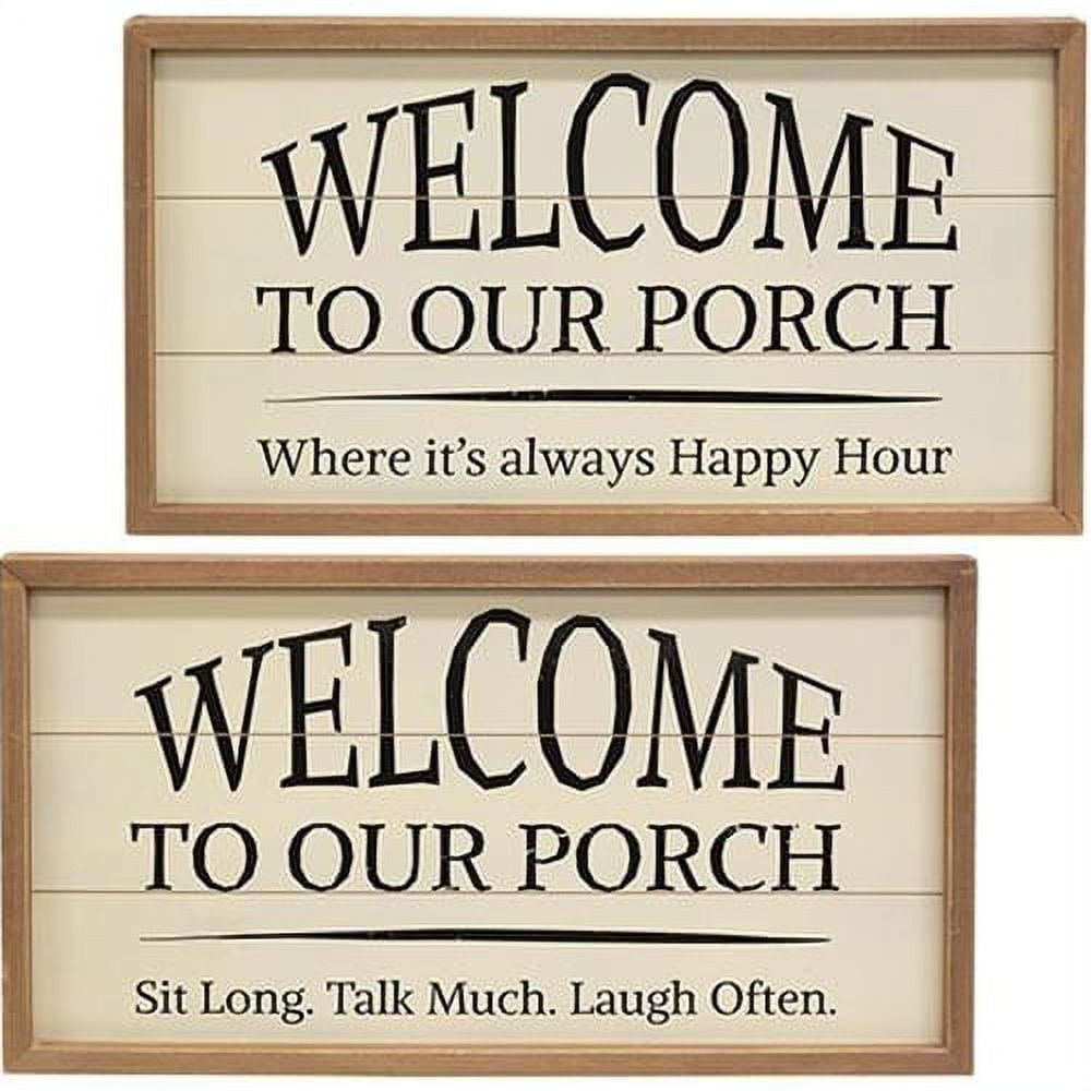 CWI Gifts Welcome to Our Porch Framed Shiplap Sign 2 Asstd. - Walmart.com