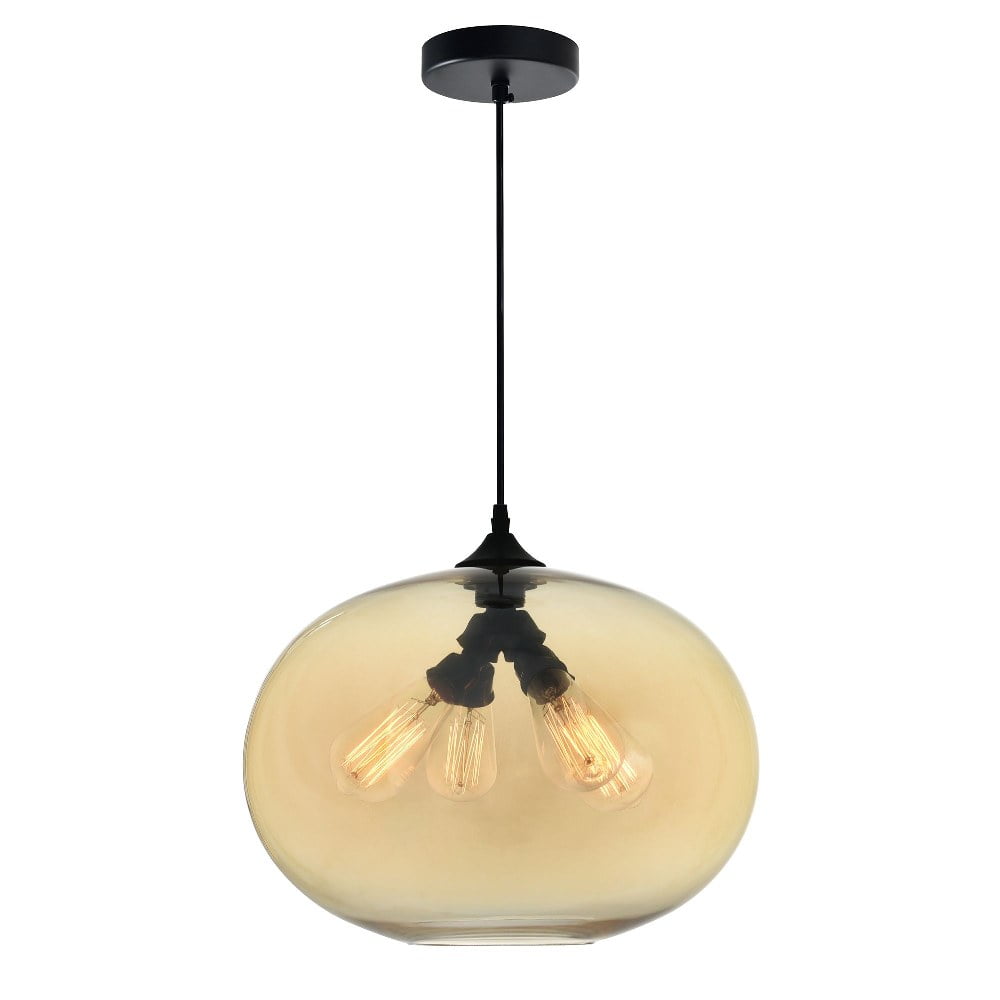 CWI Lighting 4 Light Contemporary Glass Down Pendant in Amber - Walmart.com