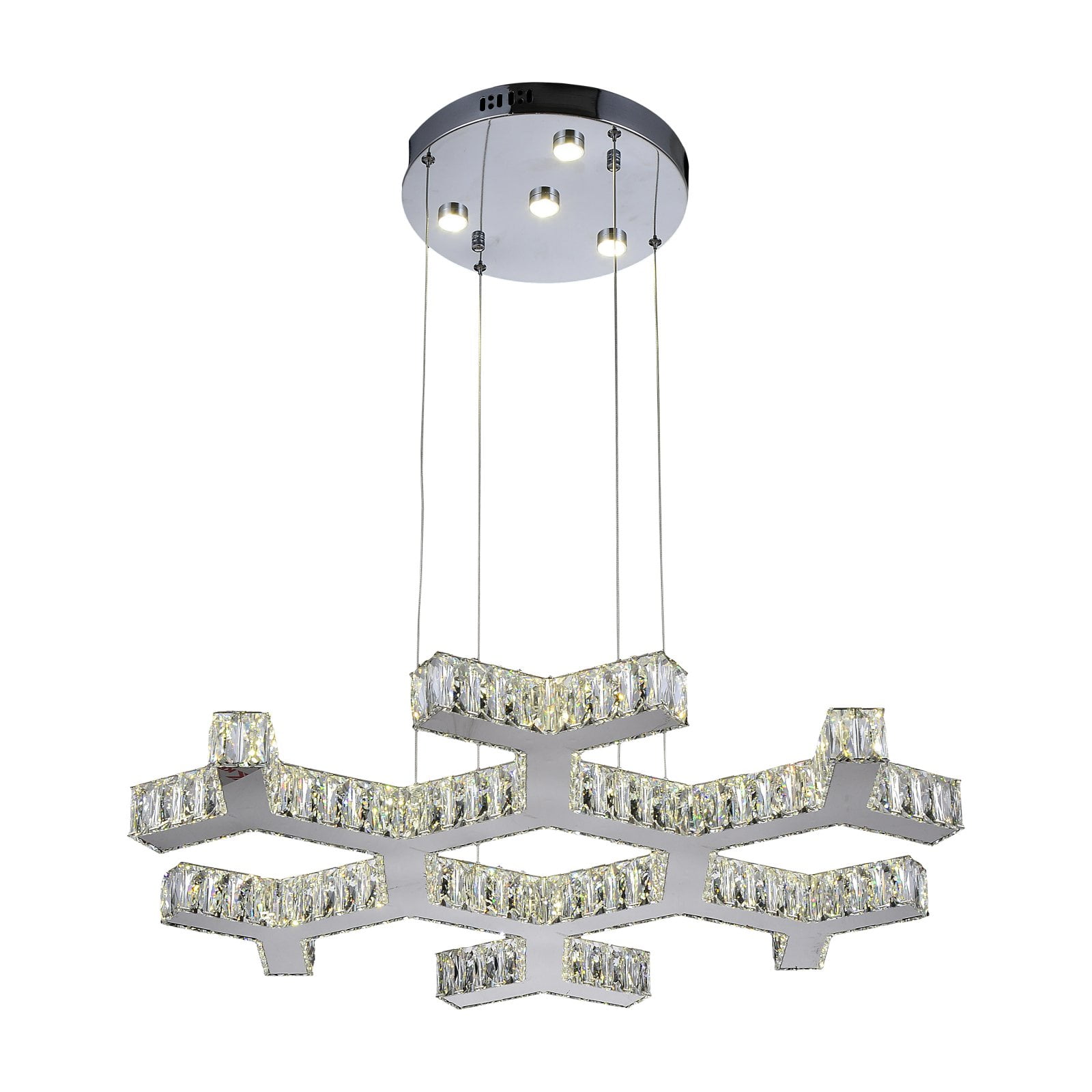 CWI Lighting Arendelle Contemporary Metal LED Chandelier in Chrome ...
