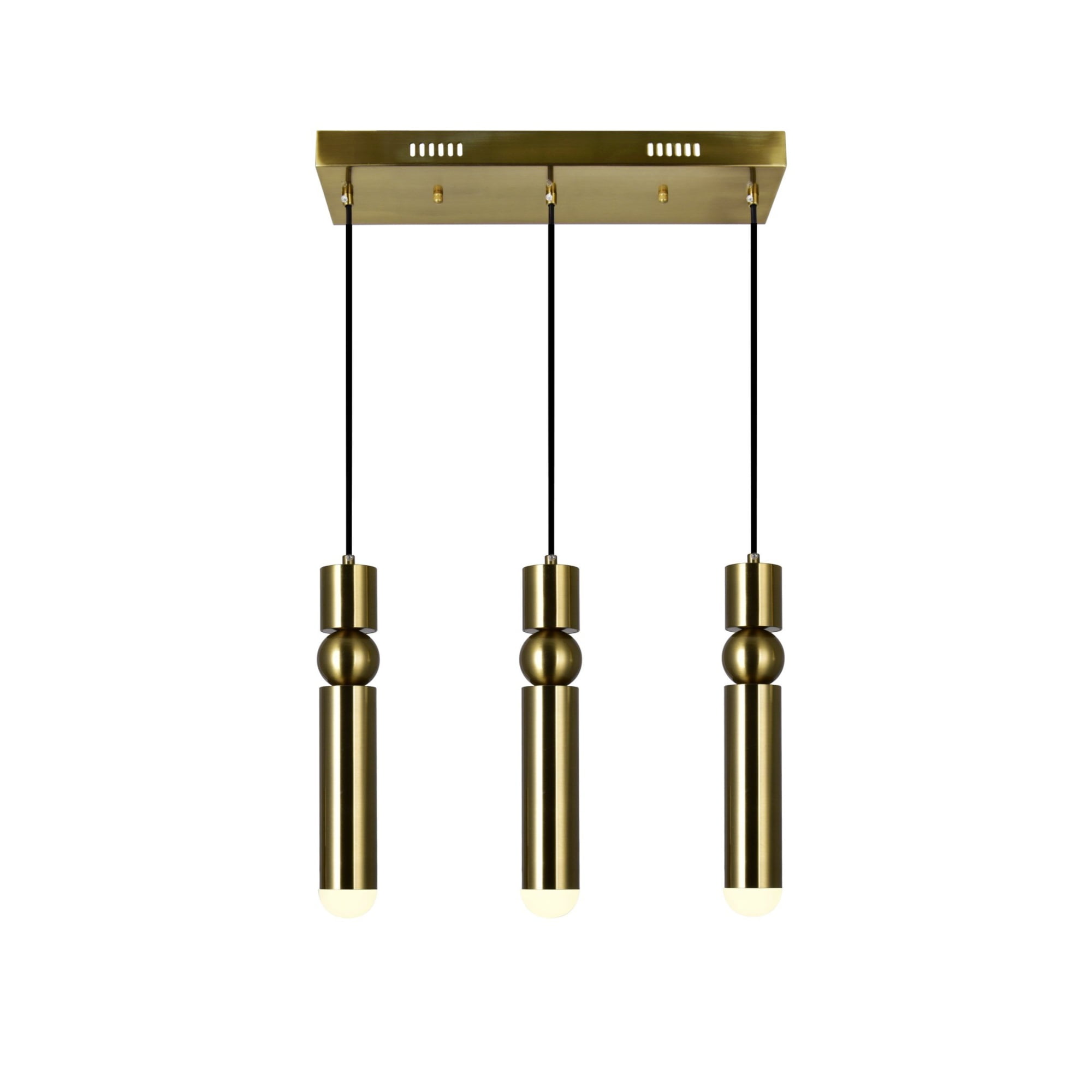 CWI Lighting Chime LED Island/Pool Table Chandelier With Brass Finish ...