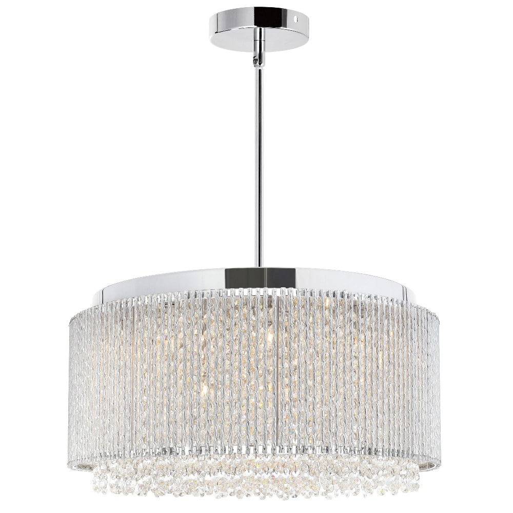 CWI Lighting Claire 12 Light Drum Shade Metal Chandelier in Chrome ...