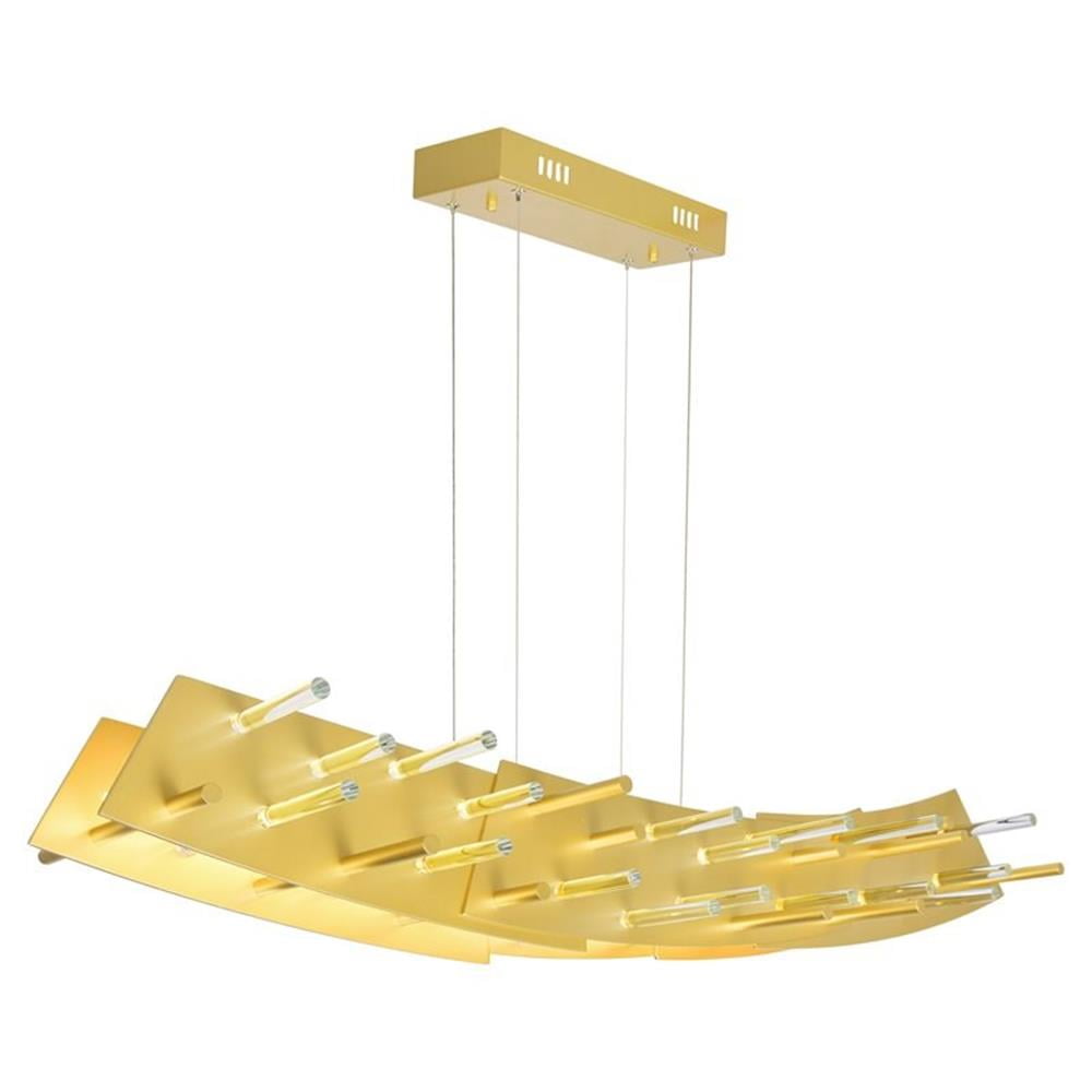 CWI Lighting Gondola Contemporary Metal LED Chandelier in Satin Gold ...